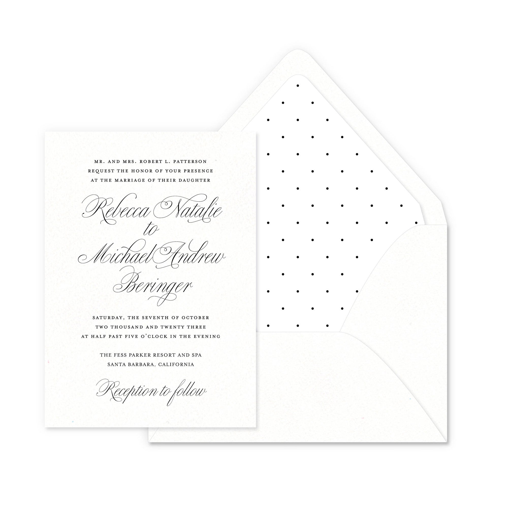 Black And White Wedding Enclosure Card Template