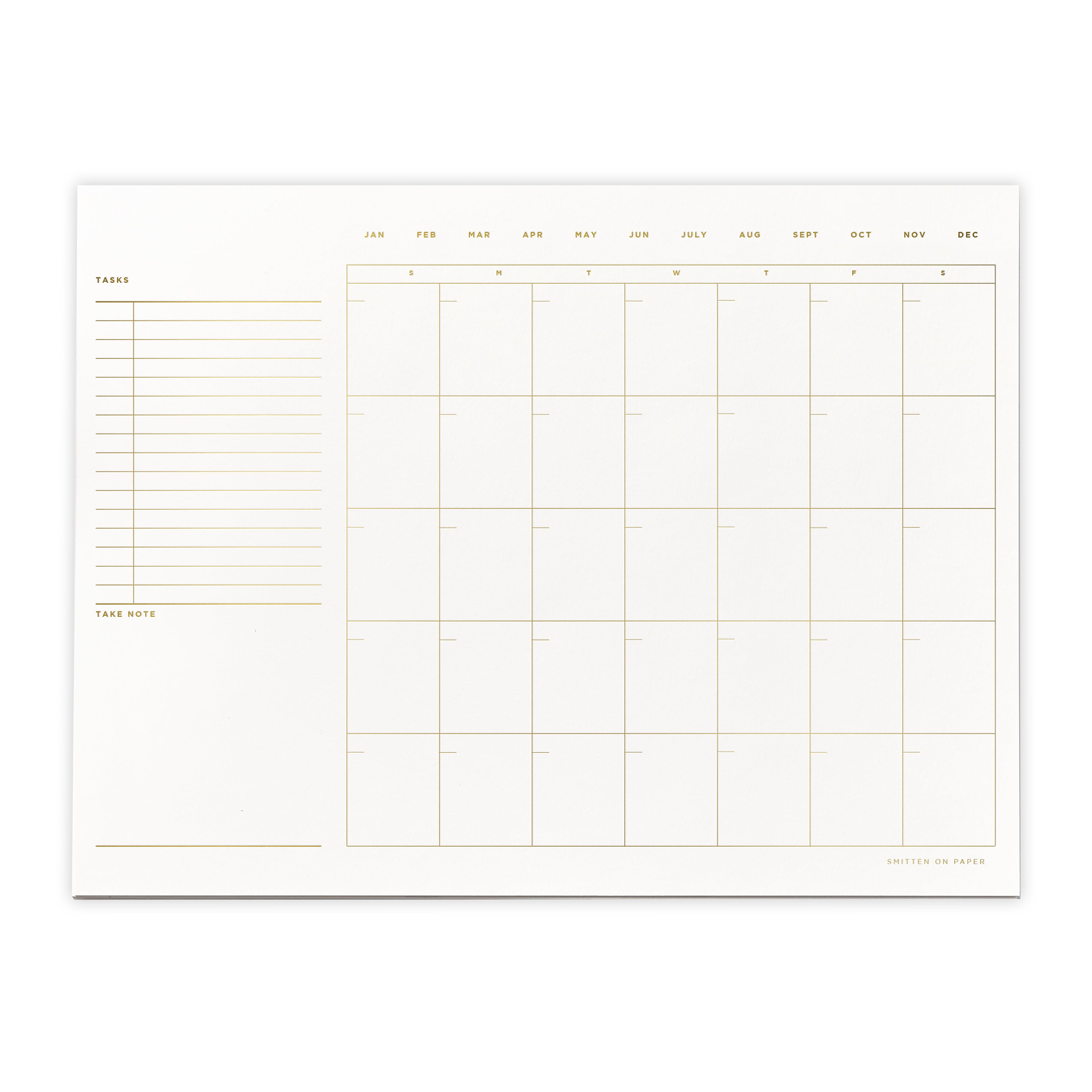 Open Dated Desk Calendar in White – Smitten on Paper