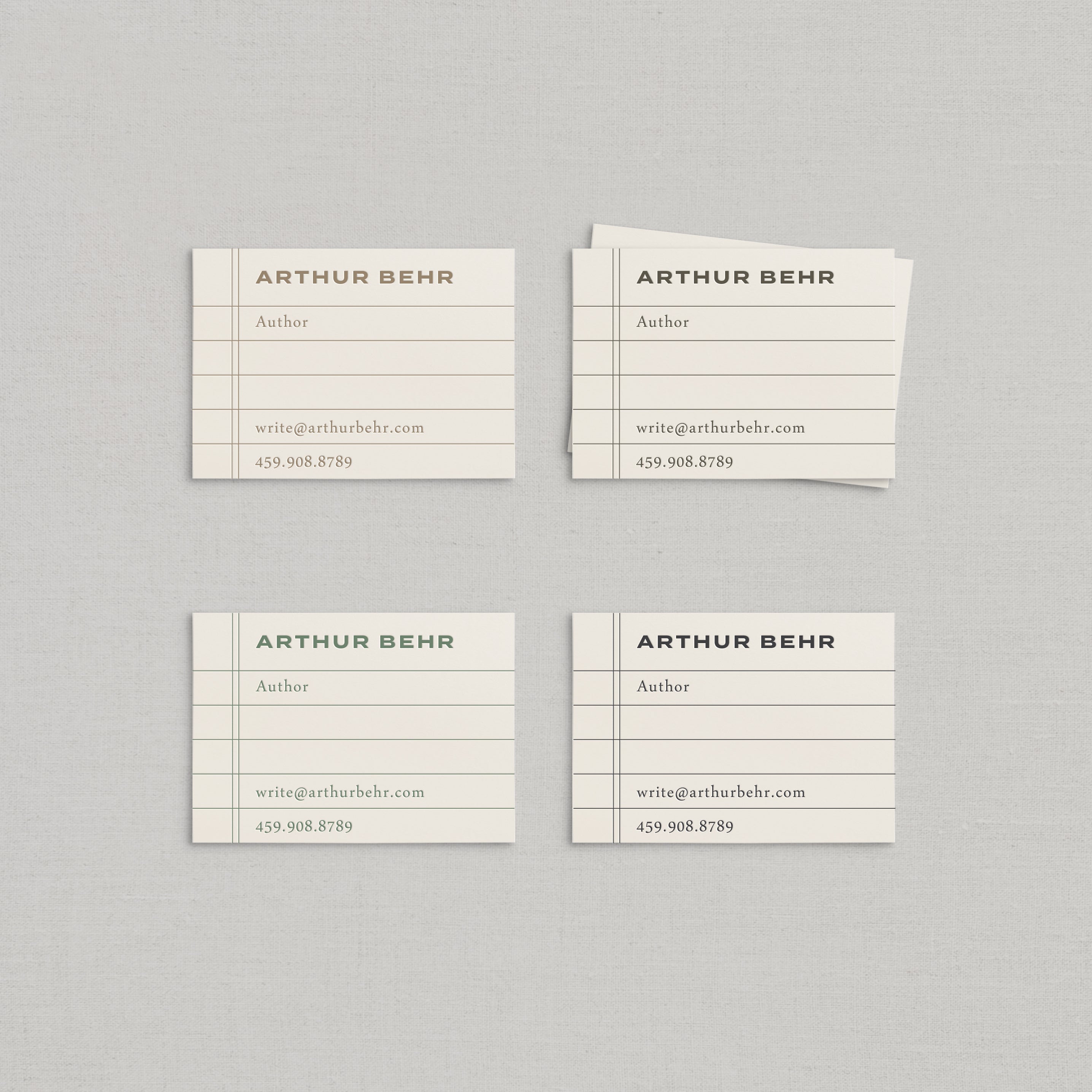Arthur Business Cards Letterpress – Smitten on Paper